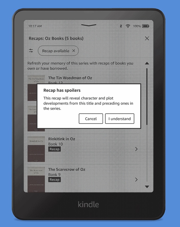 Recaps, nueva función de Kindle
